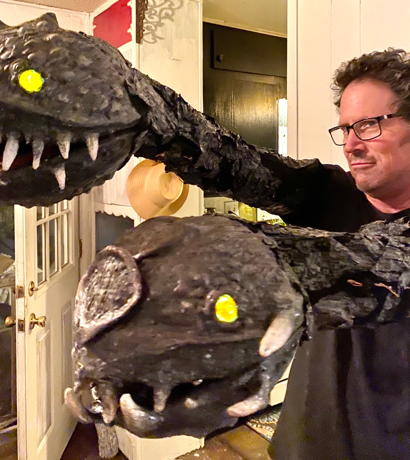 Monster Hand Puppetspair of Demon Heads Hand/arm Puppets the - Etsy