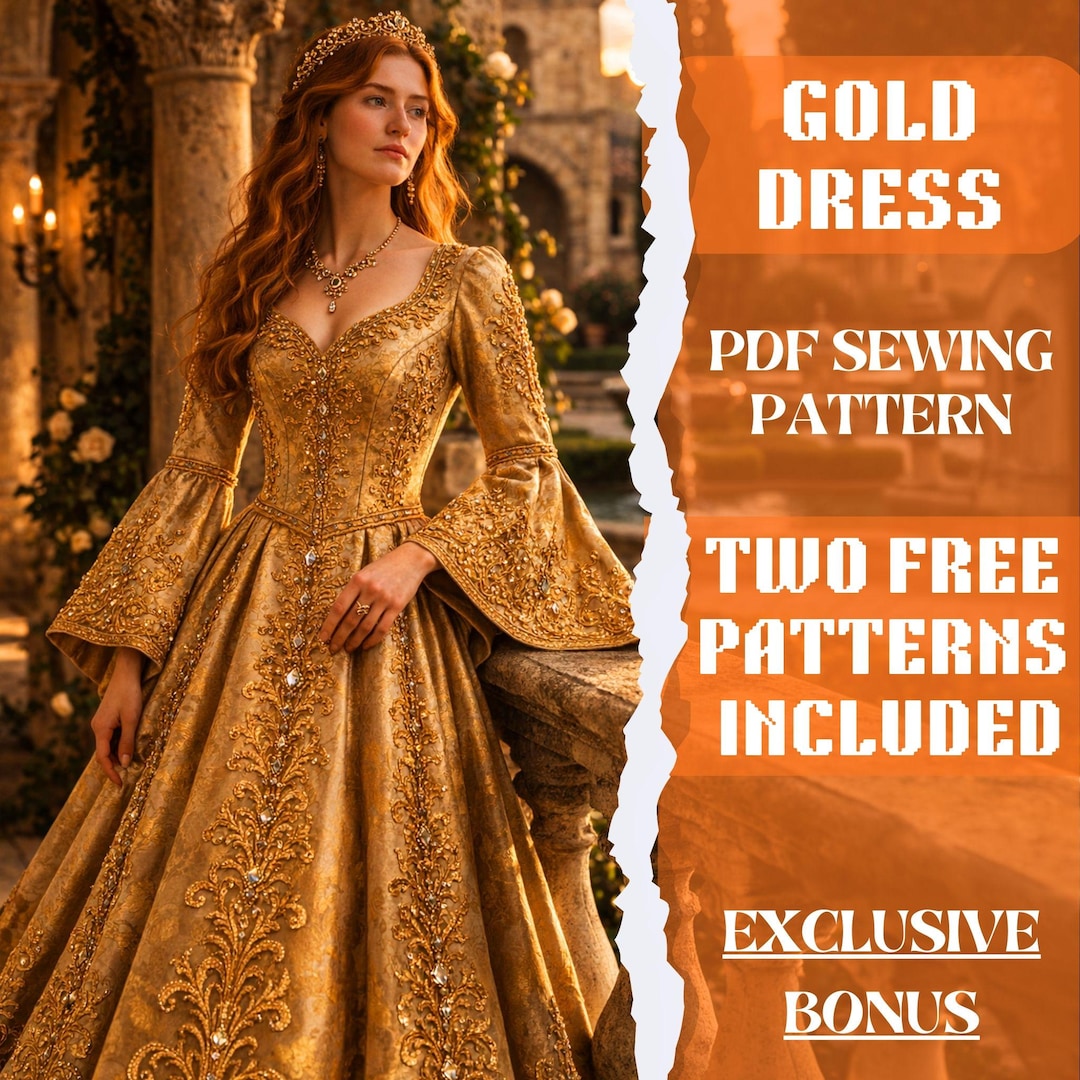 Victorian Royal Dress Sewing Pattern • Medieval Renaissance Fantasy ...