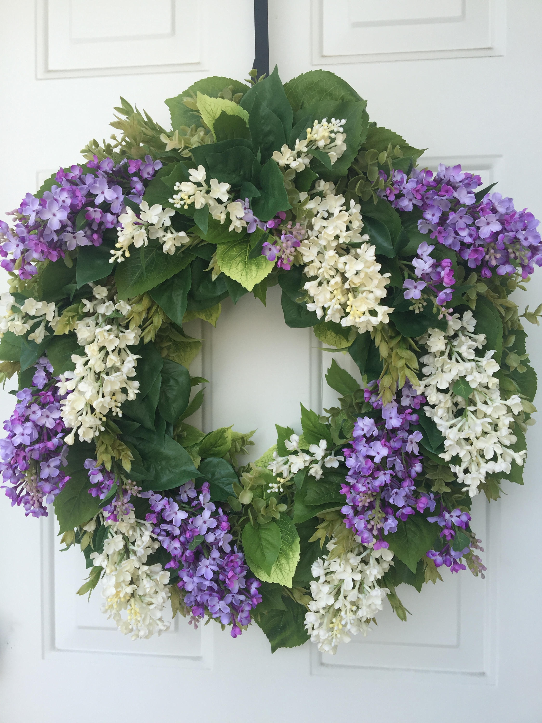 Lavender & White Lilac Wreath - Etsy