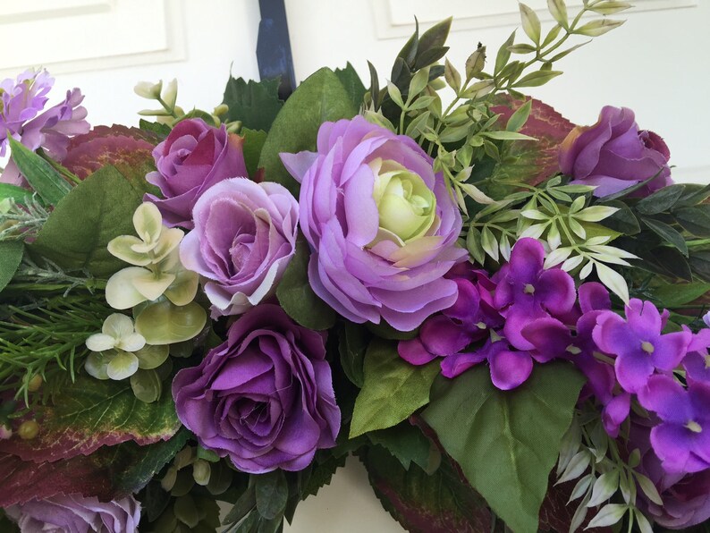 Lavender Roses & Ranunculus With Lush Greens Wreath - Etsy