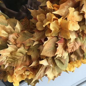 Sale Gold Hydrangea & Fall Leaves With Pale Green Accents - Etsy