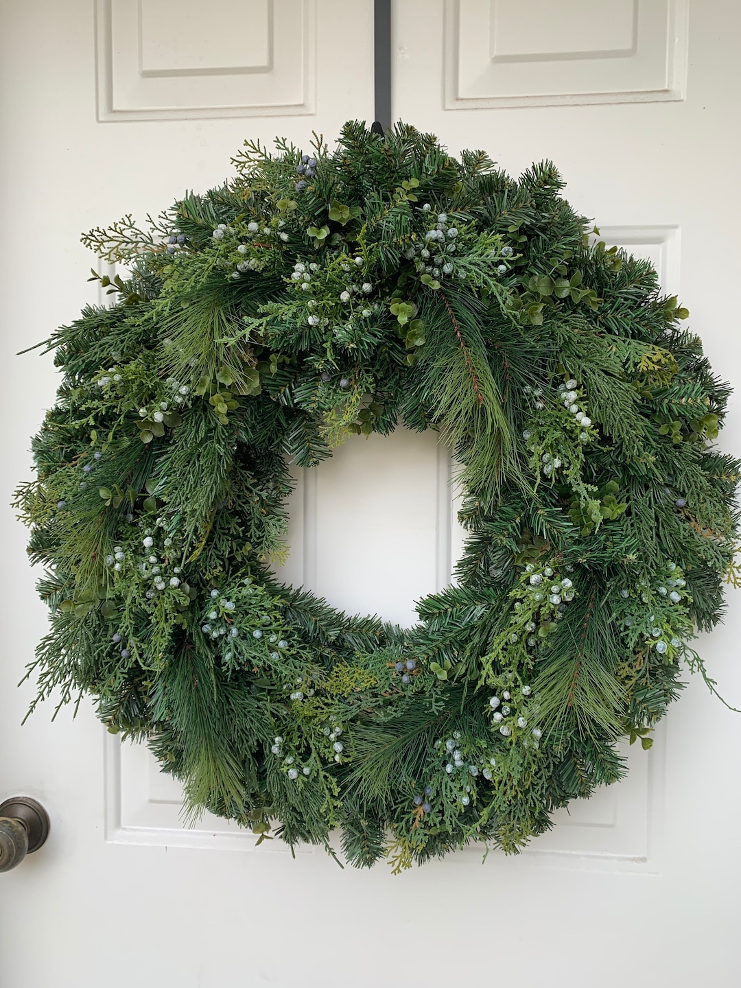 Juniper Berry and Lush Greens Wreath - Etsy