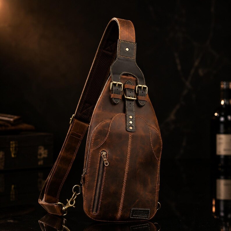 Leather Sling Bag PDF Pattern, DIY Crossbody Chest Bag Template ...