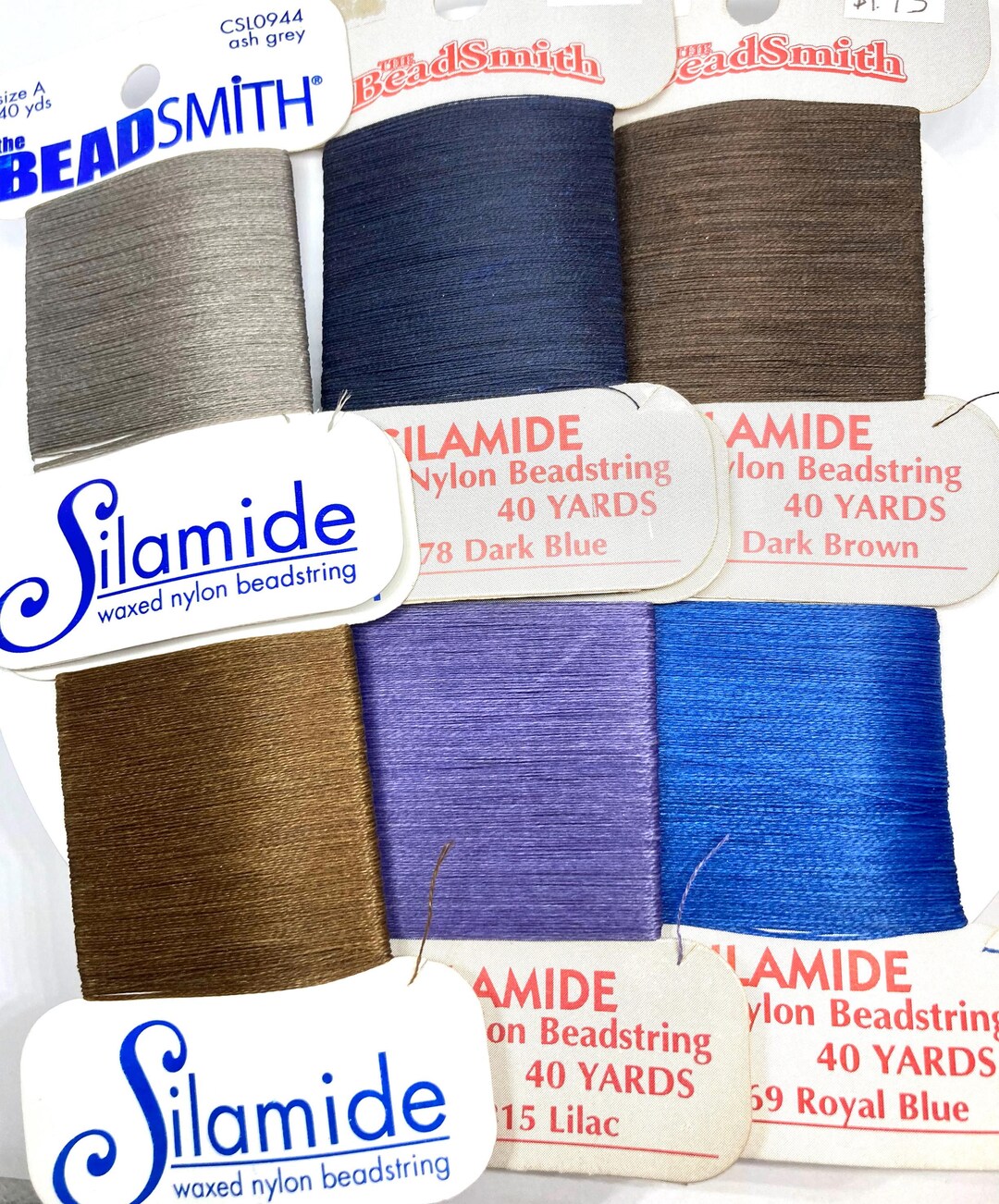 Destash Silamide Bead String, 40 Yards Card - Choice of 6 Cards - Etsy