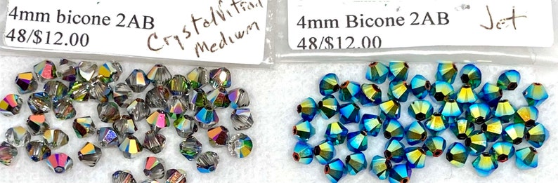 Destash Genuine Swarovski Crystals, 4 Mm Bicones 2AB & One 2X Crystals ...