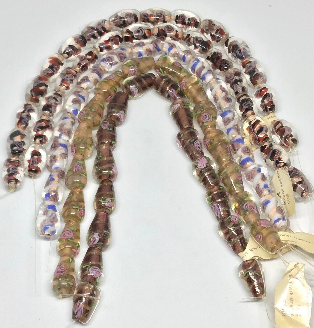 Destash Chinese Lamp Work (flame Work) Glass Strands - Choice of Sets ...