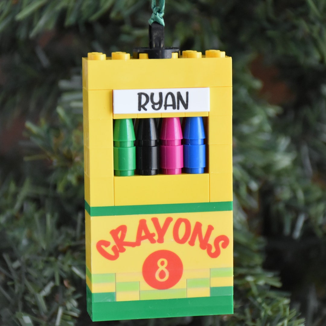 Personalized Christmas Ornament Crayon Box - Etsy