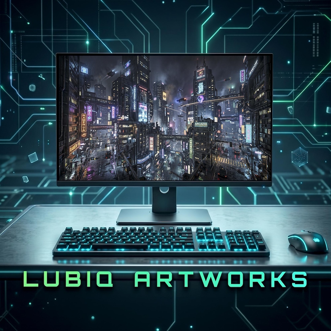 Cyberpunk City Desktop Wallpaper | Neon Nightscape | 4K UHD, QHD, Full ...