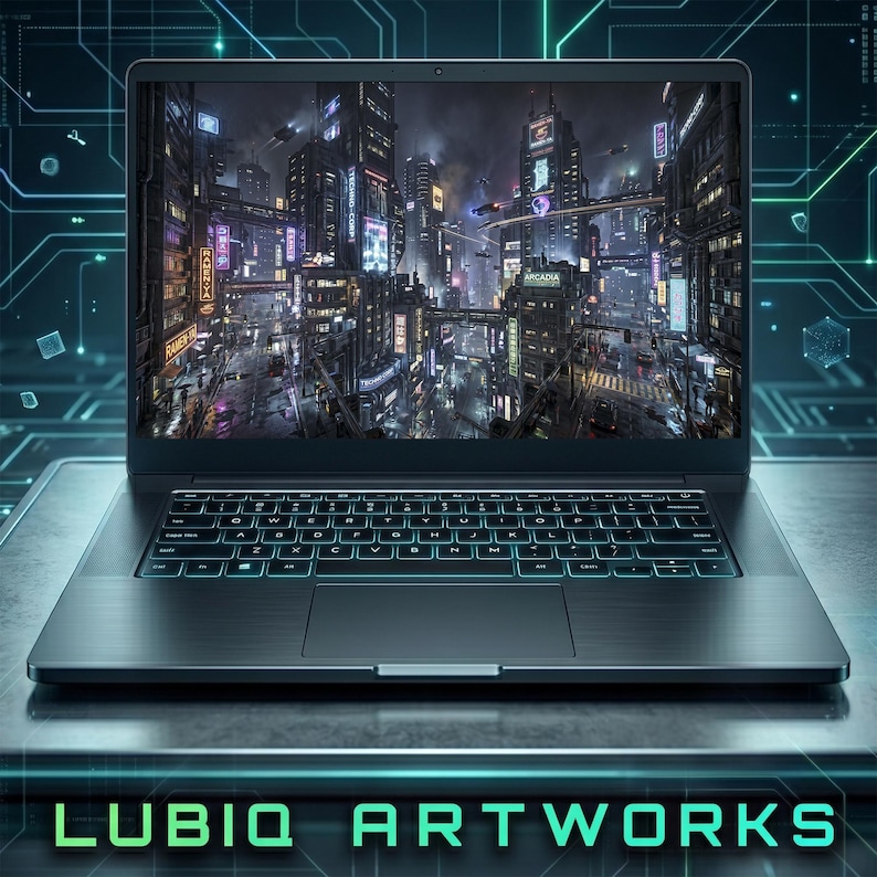 Cyberpunk City Desktop Wallpaper | Neon Nightscape | 4K UHD, QHD, Full ...