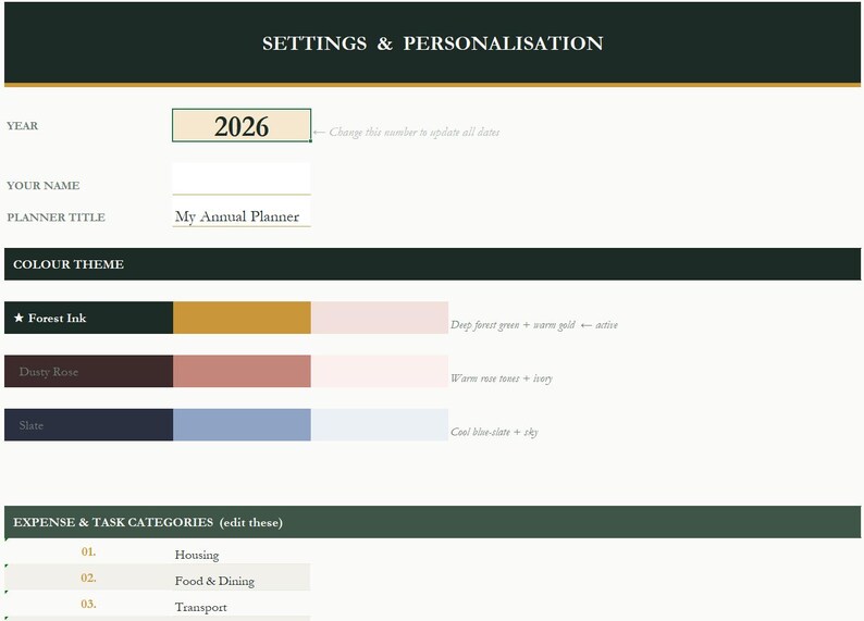 Premium Excel Planner 2026 | All-in-one Budget, Habit & Goal Tracker ...