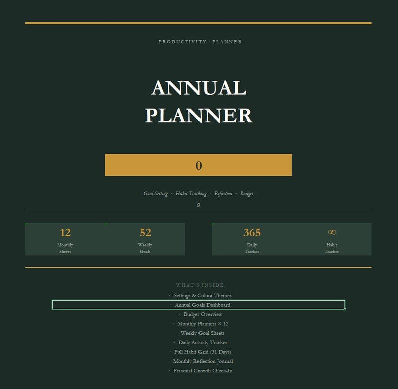Premium Excel Planner 2026 | All-in-one Budget, Habit & Goal Tracker ...