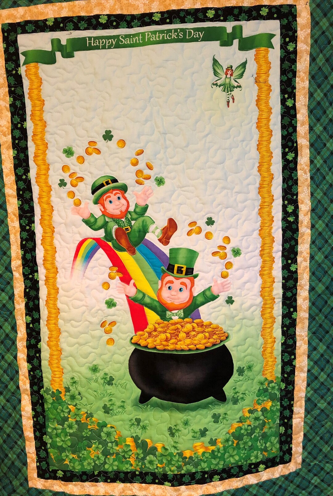 Saint Patrick's Day Quilt-wall Hanging or Lap Quilt. Pot of Gold and ...