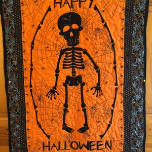 Halloween Décor, Halloween Skeleton Quilt, Small Throw or Decorative ...