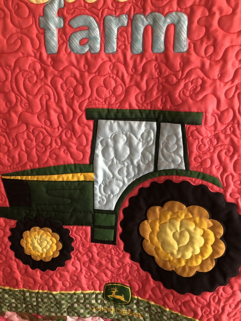 Farm Girl Quilt Baby or Toddler Tractor Quilt Pink Camo | Etsy