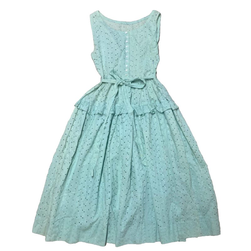 Vintage 1950s Aqua Dress - Etsy