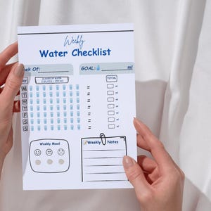 Water Intake Tracker Printable PDF, Hydration, Daily Log, Water ...
