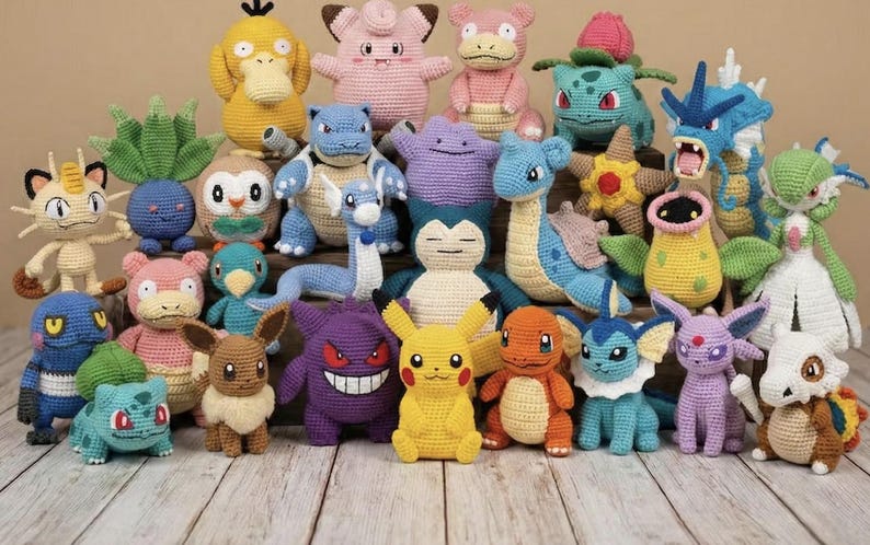 162+ Pokemon-inspired Crochet Pattern Bundle PDF – Mega Amigurumi Pack ...