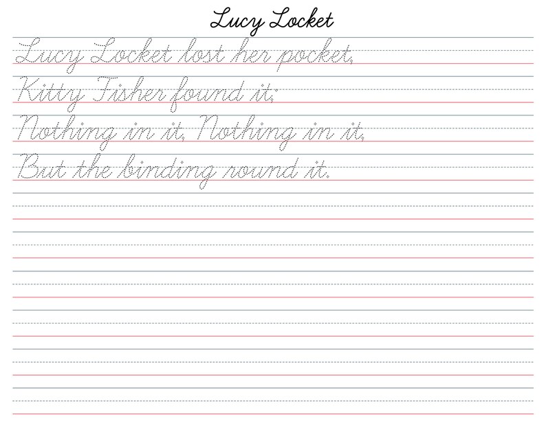 Vintage Mother Goose Cursive Copywork – 60 Classic Rhymes | Printable ...
