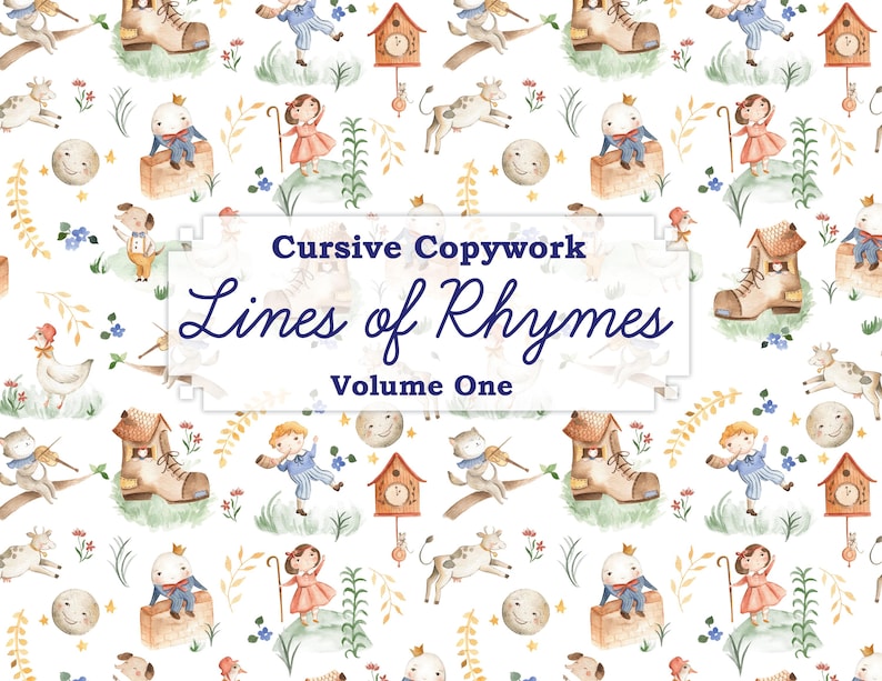 Vintage Mother Goose Cursive Copywork – 60 Classic Rhymes | Printable ...