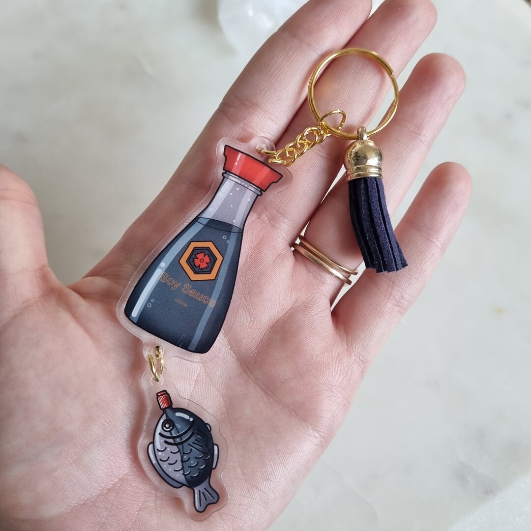 Soy Sauce Keychain Keyring - Etsy