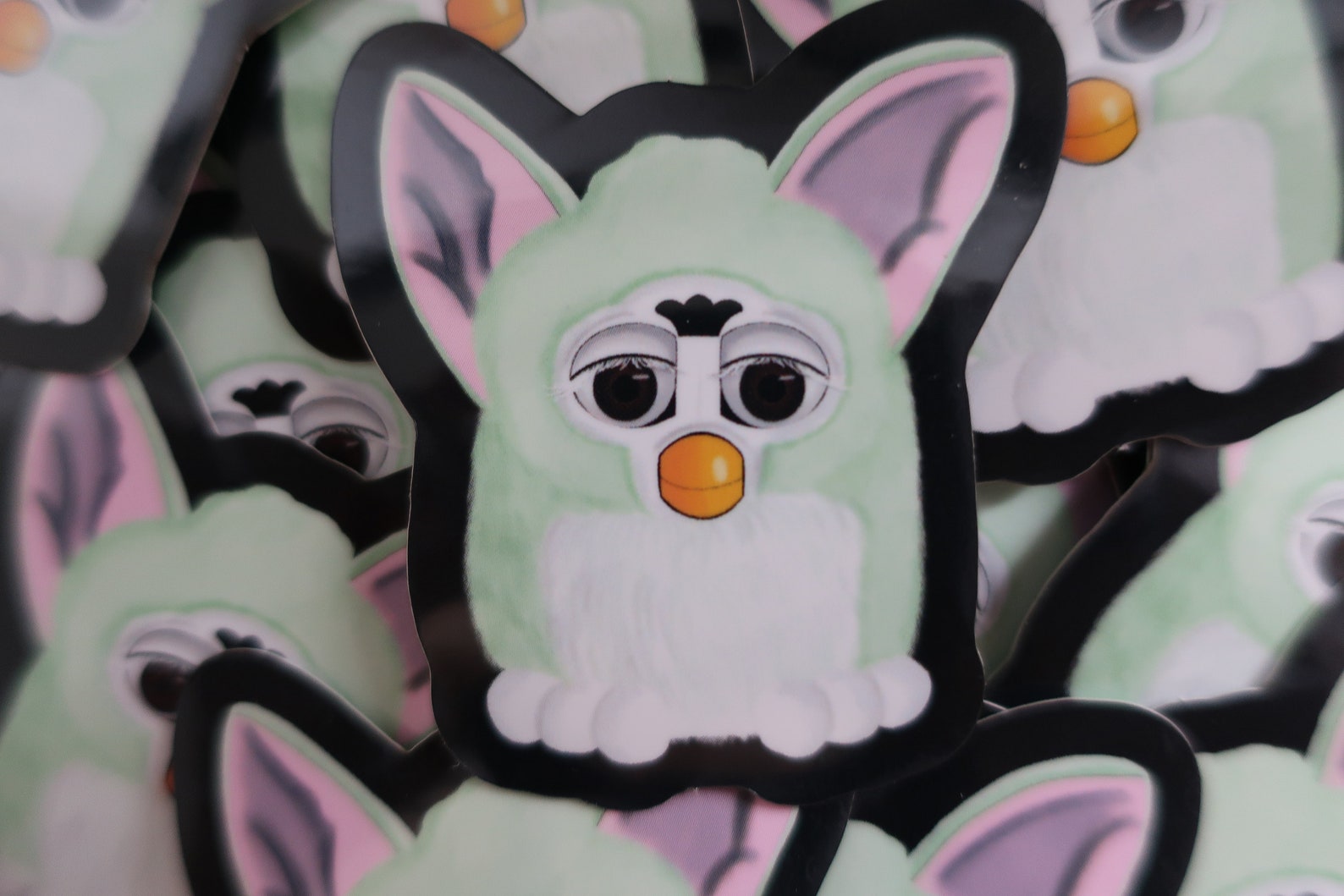 Furby Sticker Original Artwork 90s Aesthetic Mint Green Vinyl Sticker ...