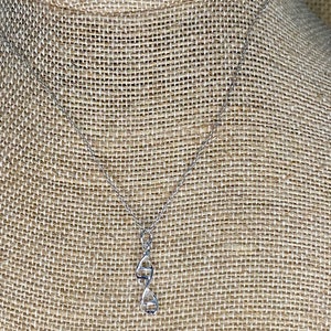 Silver DNA Double Helix Necklace for Women, Sterling Strand Molecule ...