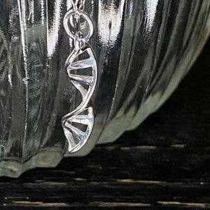 Silver DNA Double Helix Necklace for Women, Sterling Strand Molecule ...