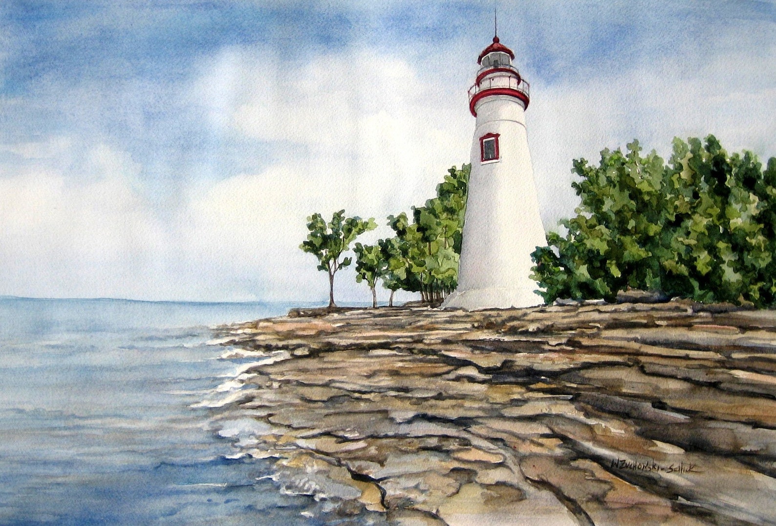 Set of 5 Great Lakes Lighthouse Watercolor Reproductions 6" X 9" - Etsy