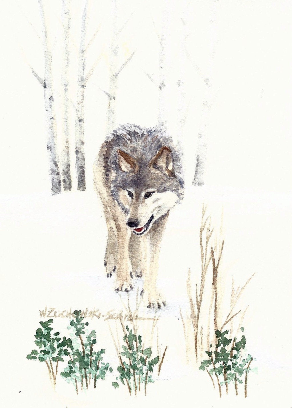 Assorted Wolf Note Cards 5 X 7 Set of Five Watercolor Painting ...