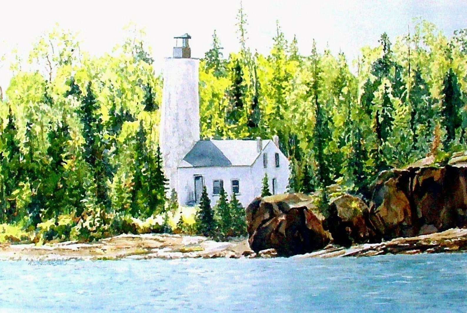 Rock Harbor Lighthouse, Isle Royale National Park - Etsy