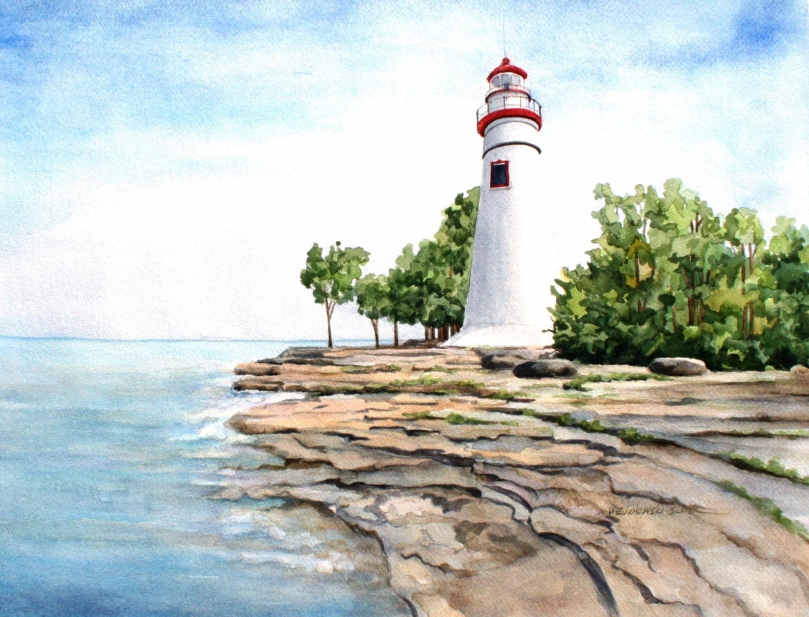 Set of 5 Great Lakes Lighthouse Watercolor Reproduction Note - Etsy