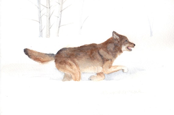 Assorted Wolf Note Cards Set of Four Watercolor Painting | Etsy