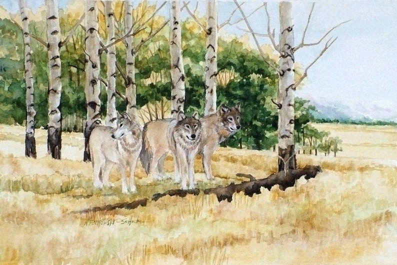 Wolves Among the Aspens in Yellowstone National Park - Etsy