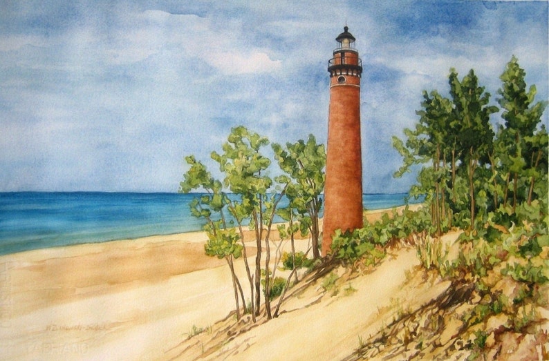Set of 5 Great Lakes Lighthouse Watercolor Reproductions 6" X 9" - Etsy