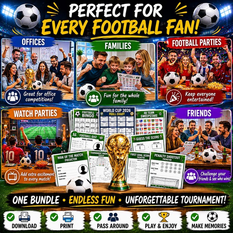 World Cup 2026 Party Games Bundle | Football Sweepstake, Bingo, Quiz ...
