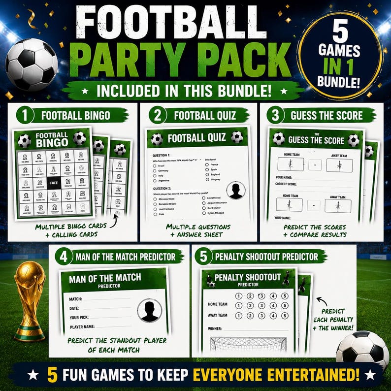 World Cup 2026 Party Games Bundle | Football Sweepstake, Bingo, Quiz ...