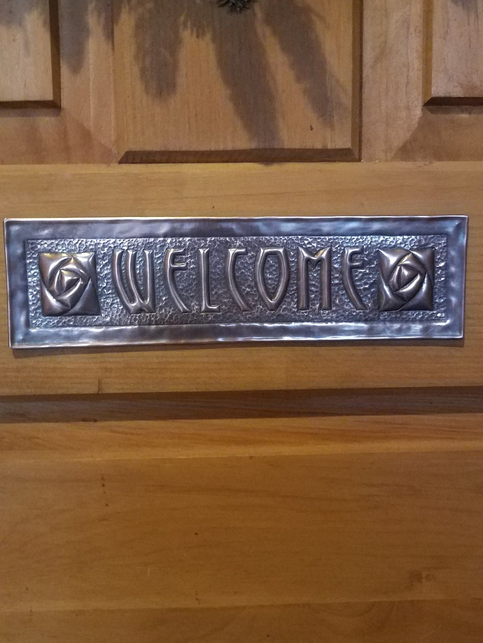 Hand Chased Copper Welcome Sign. - Etsy