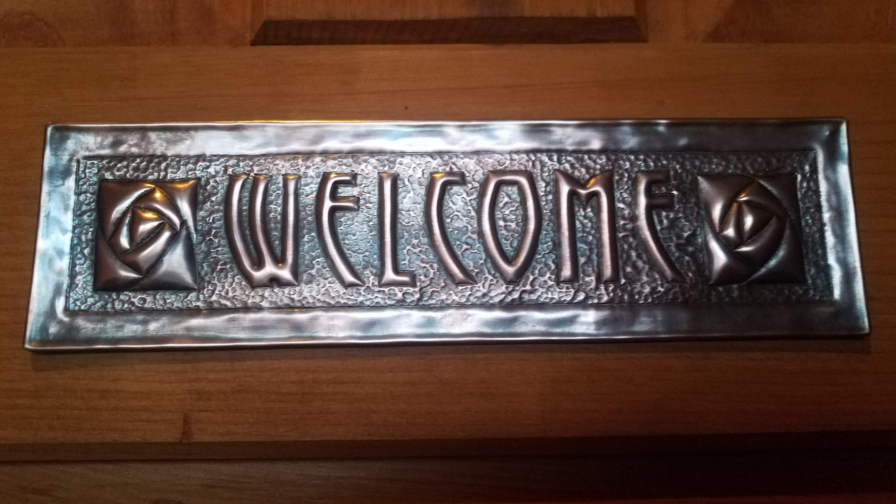 Hand Chased Copper Welcome Sign. - Etsy
