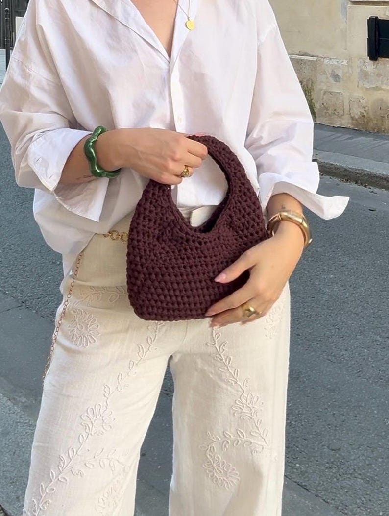 Handmade Crochet Handbag | Minimalist Bag | Cotton Women's Bag ...