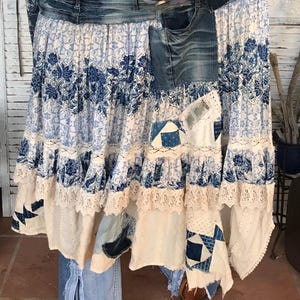 Blue Flannel Duster M, Boho, Cowgirl, Cottage, Midi Length, Blue and ...