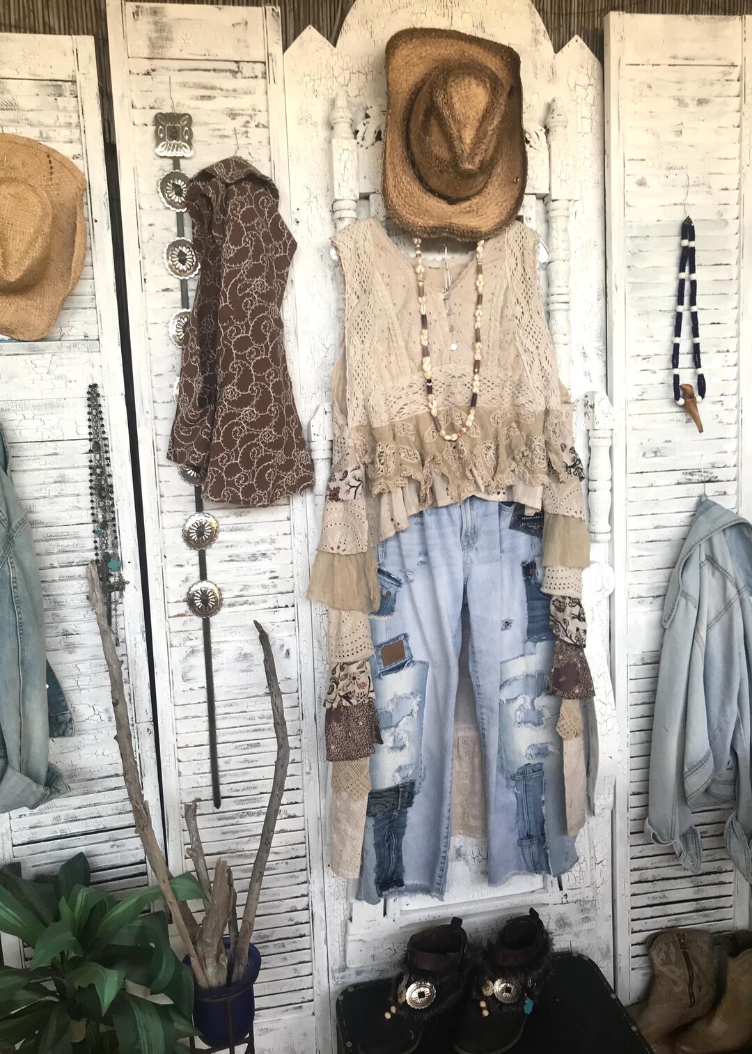 Hi-low Lace Top M/L/XL, Rustic Cottage Core, Boho Cowgirl, Hand Dyed to ...