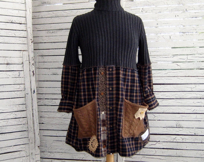 Upcycled Tunic S/M Sweater Tunic Upcycled Clothing Recycled - Etsy