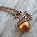 Personalized Acorn Necklace, Pearl Necklace, Antiqued COPPER Jewelry ...