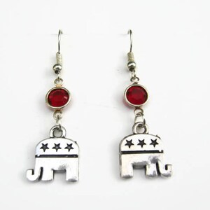 Republican Birthstone Earrings, Peronalized Elephant Earrings ...