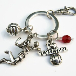 I Love Volleyball Keychain, Volleyball Zipper Pull, Personalized ...