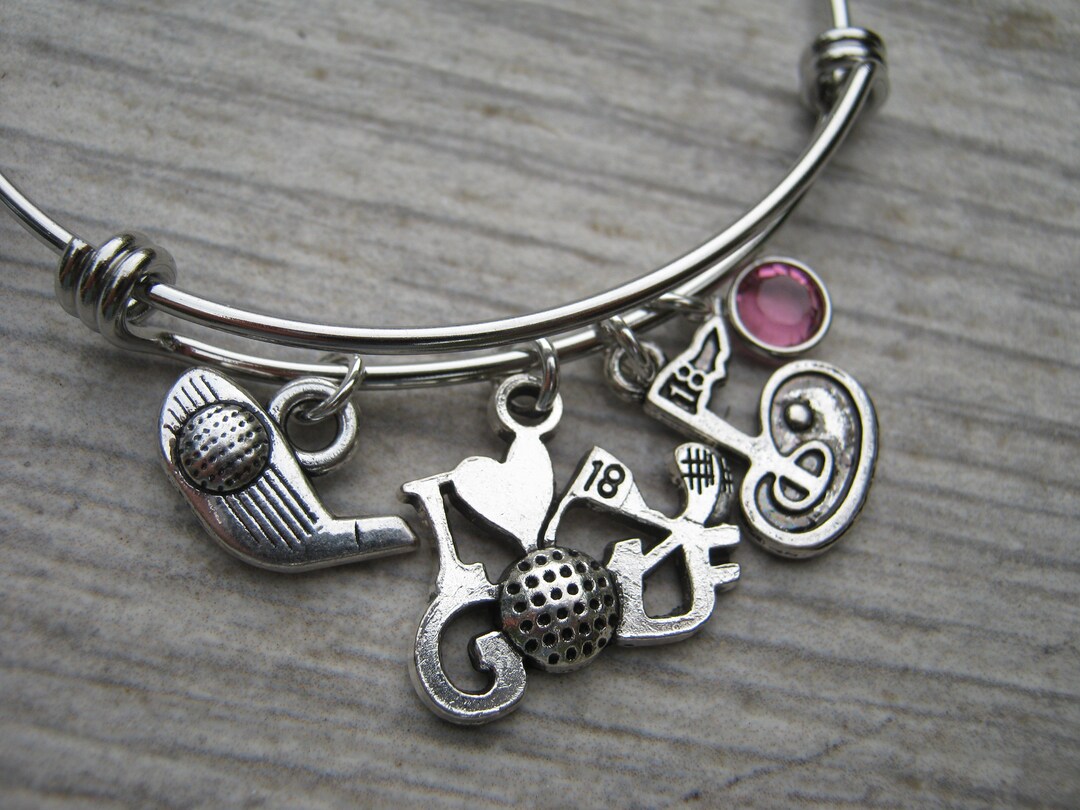 Personalized Golfer Bracelet, Expandable Bangle Bracelet, Stainless ...