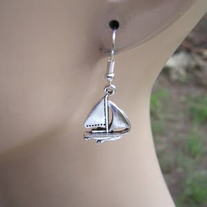 Sailboat Earrings, Sailing Earrings, Personalized Nautical Earrings ...