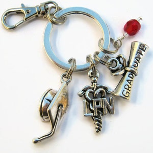 Graduation Keychain, Graduation Gift Zipper Pull , Antiqued SILVER ...