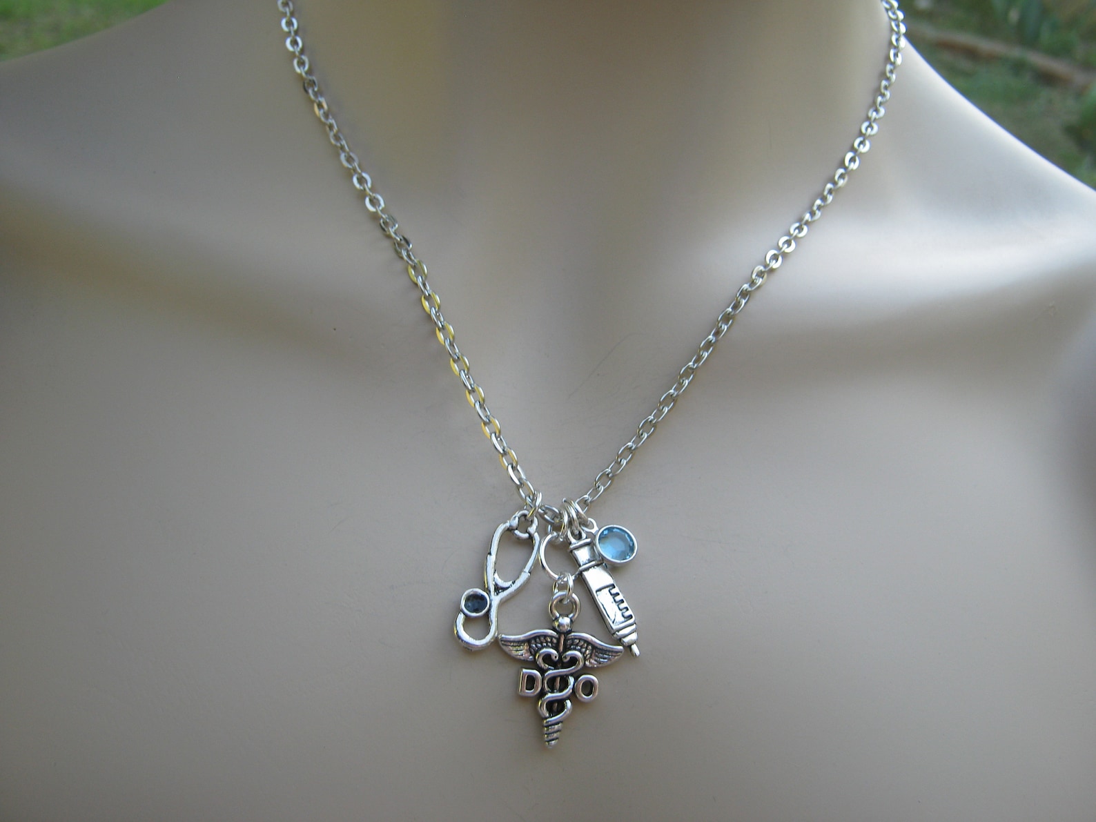 Osteopathic Doctor Caduceus Necklace DO Charm Necklace - Etsy