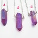 Purple Titanium Quartz Crystal Necklace, 20" 925 Sterling Silver ...
